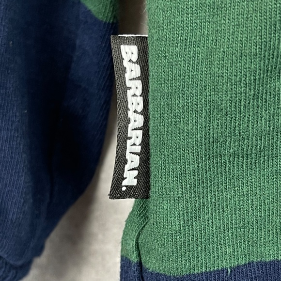 Barbarian | Shirts | Barbarian Casual Green Blue Striped Rugby Shirt ...